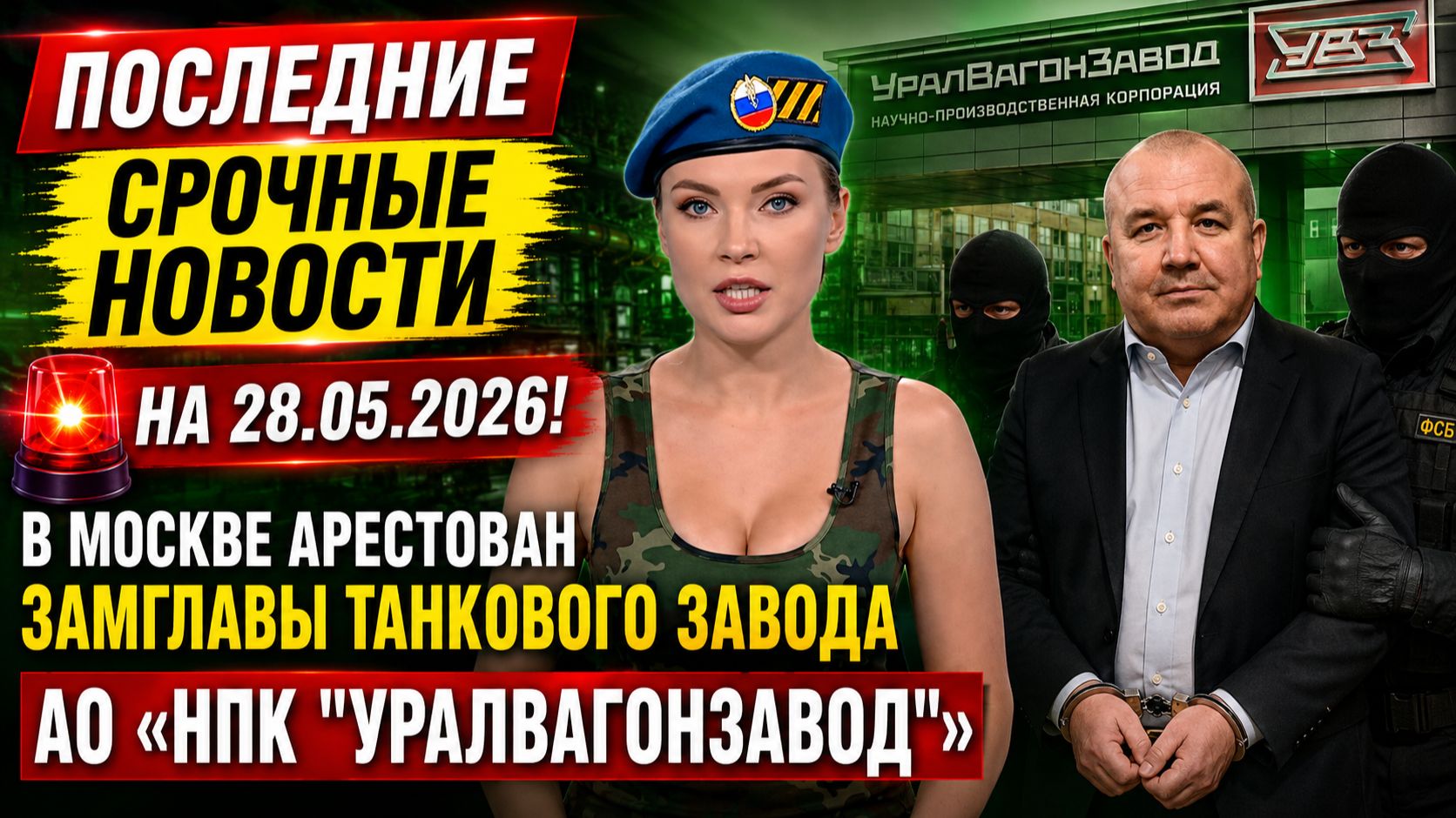 В Москве арестован замглавы танкового завода АО «НПК Уралвагонзавод»