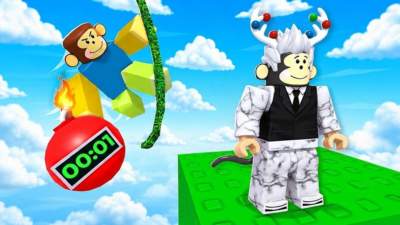 Стали ОБЕЗЬЯНАМИ НА 24 часа в РОБЛОКС! Monkey Bomb Tag!