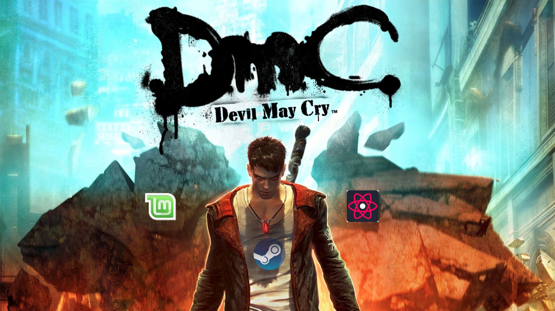 DmC: Devil May Cry. Linux Mint 22. Геймплей. Без комментариев.