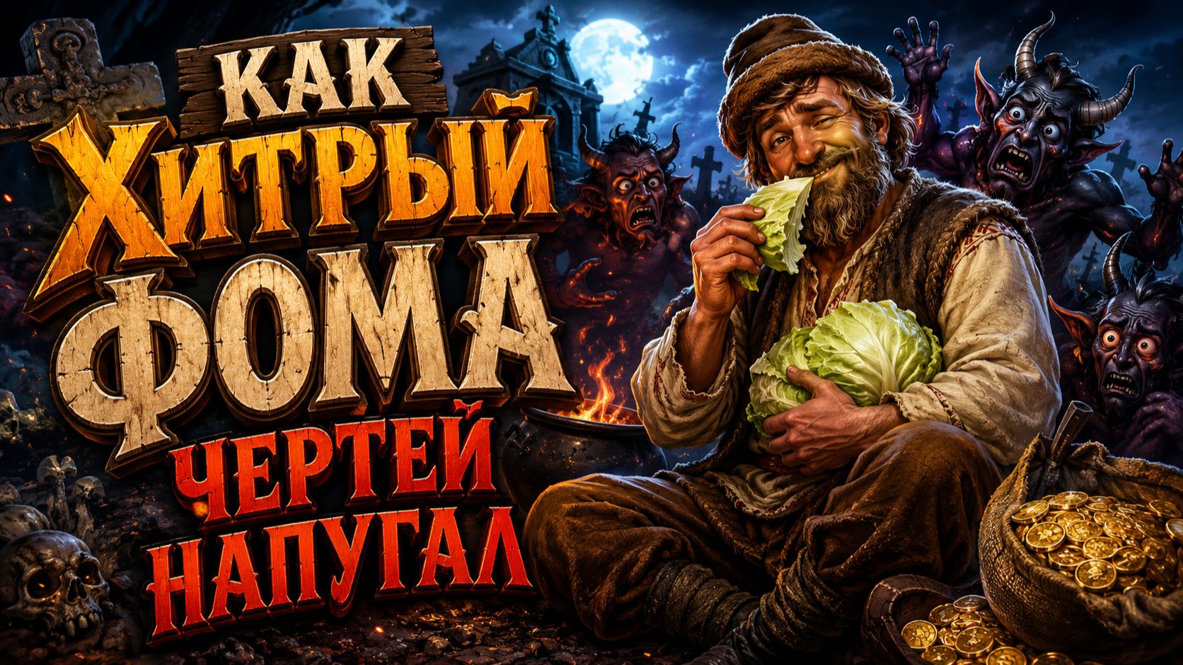 Русская тяжёлая байка  "Как хитрый Фома чертей напугал"