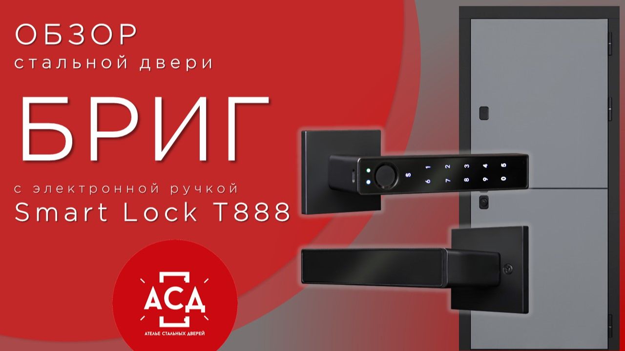 Стальная дверь Бриг (биометрическая дверная ручка Smart lock T888)