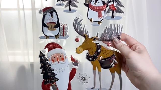 Набор новогодних стикеров ГОСТИ ИЗ ЛАПЛАНДИИ, 48х25 см, JC-20770