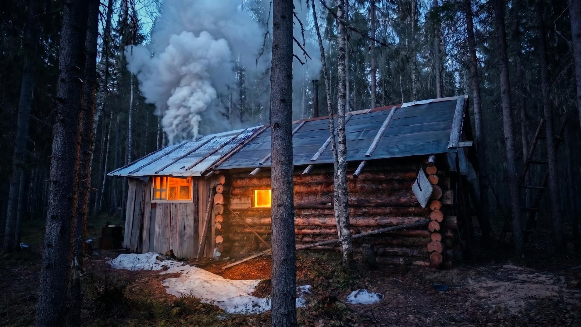 ОДИН В ТАЙГЕ: НОЧЬ В ОХОТНИЧЬЕЙ ИЗБЕ