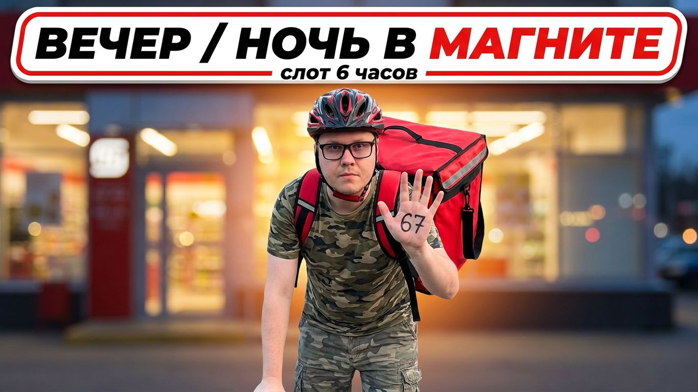Вечерне-ночной слот в МАГНИТЕ🧲 / 67 / Научили юзать ТСД 【ЖИЗНЬ КУРЬЕРА 166】 #delivery #волгоград