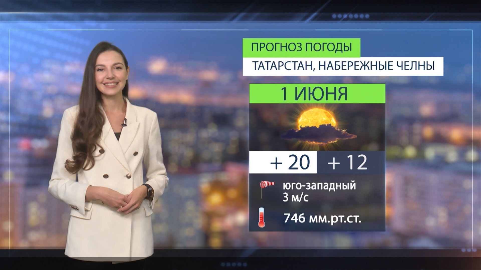 Прогноз погоды в Набережных Челнах на 1 июня  2026 г.