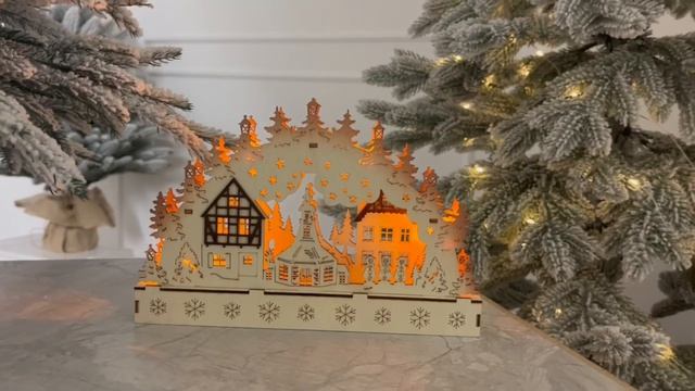 Светильник-горка декоративный РОЖДЕСТВЕНСКИЙ ВЕЧЕР - ЦЕРКВУШКА с LED-огнями, 23х15 см, 52-1058-3