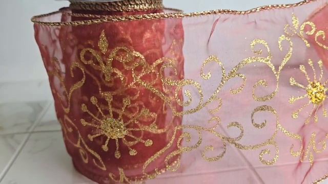 Лента для декорирования ИЗЯЩНАЯ: вензеля, красная, 13х270 см, 440100-1