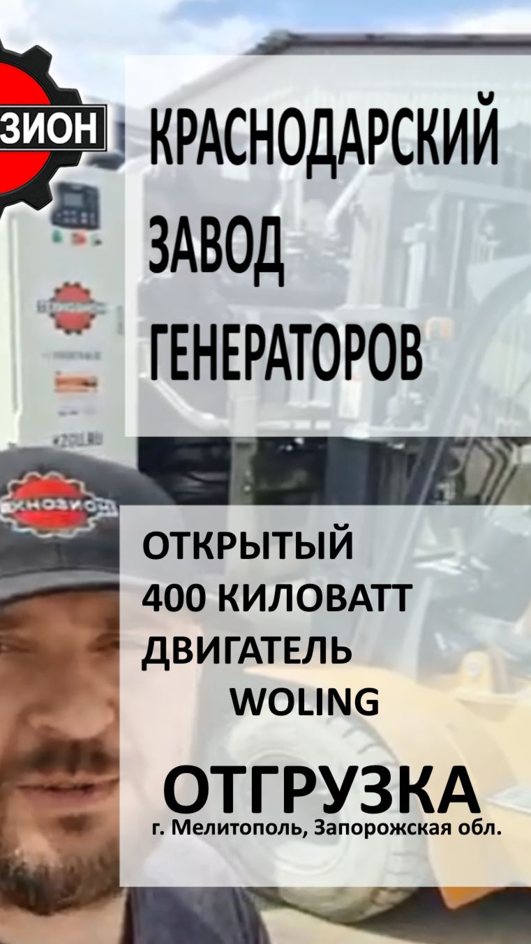 Дизельный генератор "Технозион" 400 кВт WOLING открытый для завода в г. Мариуполь