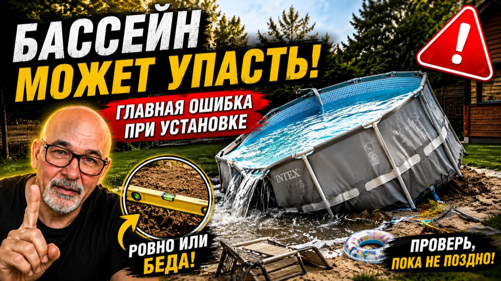 КАРКАСНЫЙ БАССЕЙН МОЖЕТ УПАСТЬ !  Главная ошибка при установке