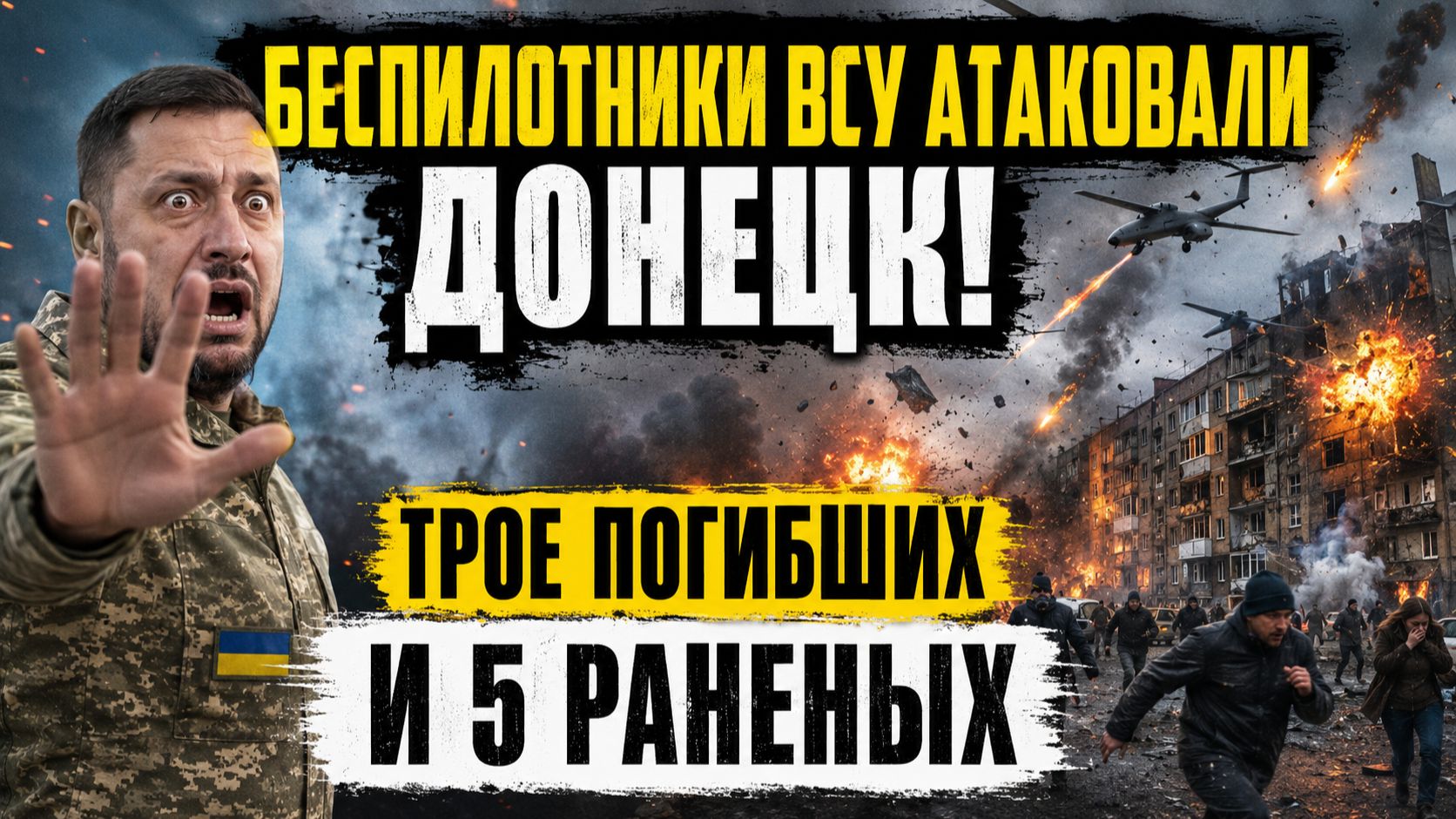 💥Беспилотники ВСУ АТАКОВАЛИ Донецк! Трое погибших и 5 раненых. Подробности