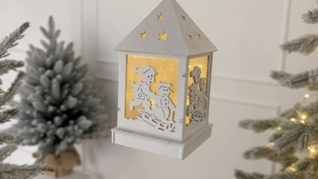 Светящаяся ёлочная игрушка ДОМИК - ЗИМНЕЕ ОБАЯНИЕ, дерево, белый, тёплый белый LED-огонь, PT-96570