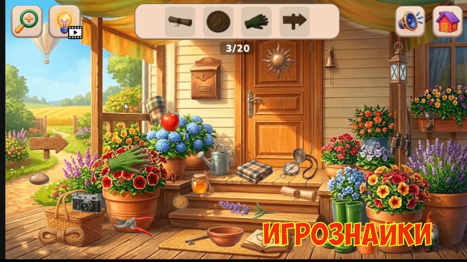 Поиск предметов."Семейная дача". Детская игра на внимательность.