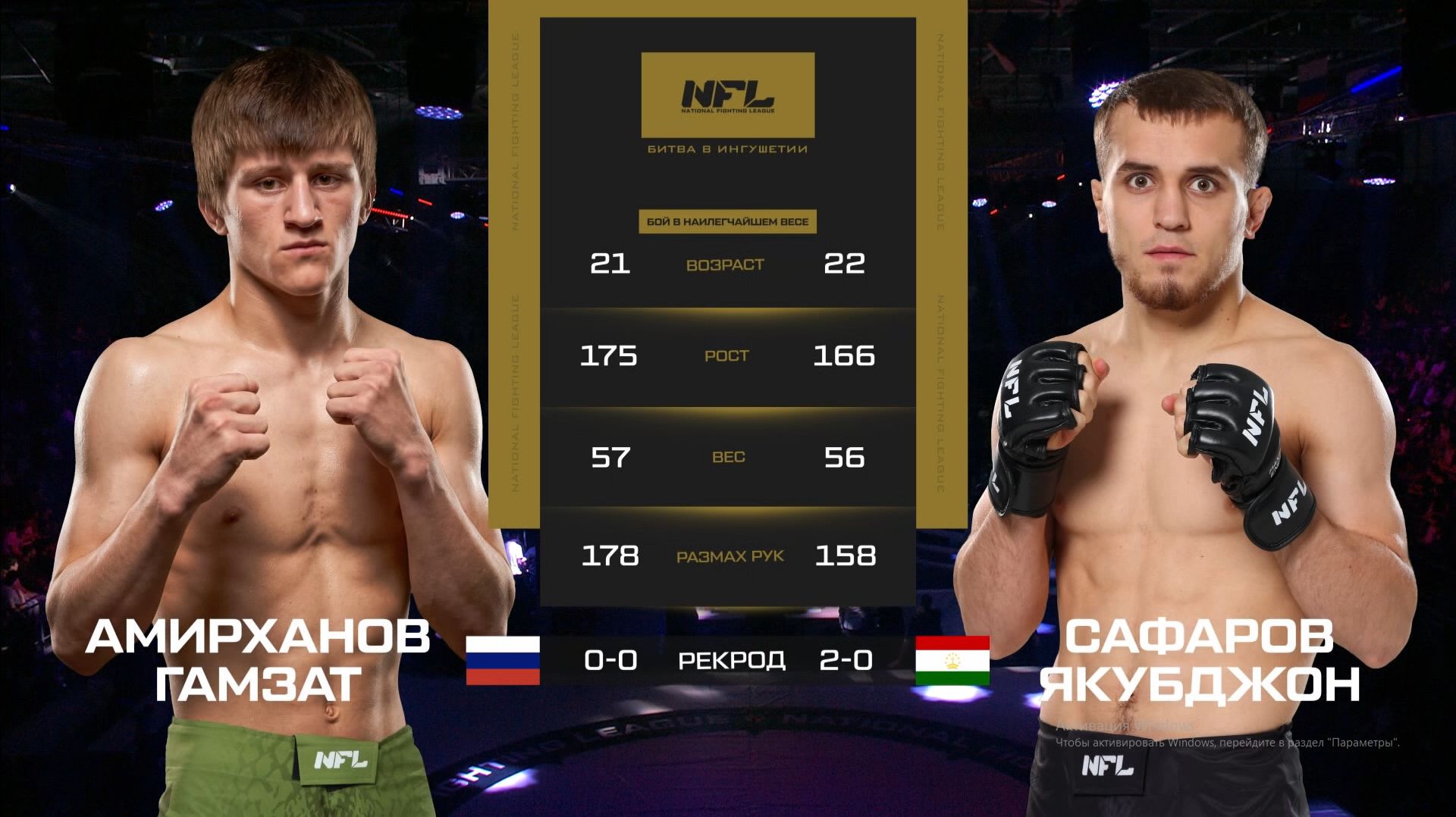 Амирханов Гамзат vs. Сафаров Якубджон | Amirkhanov Gamzat vs. Safarov Yakubdzhon | NFL 4