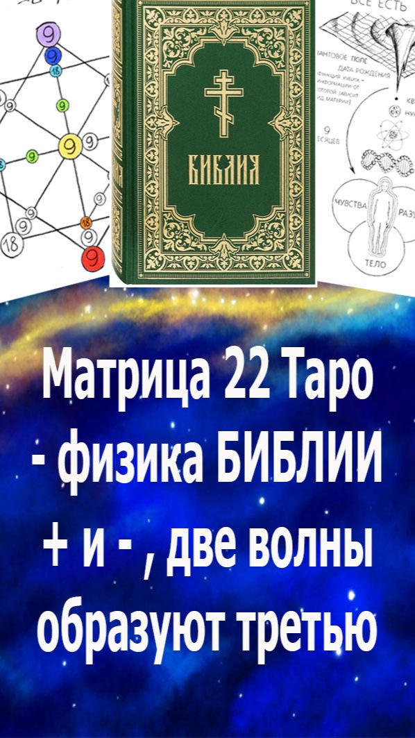 Матрица судьбы по 22 Таро физика Библии: "плюс" и "минус", две волны образуют третью. #таро#физика#