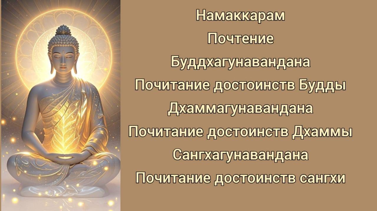 Почитание достоинств Будды, Дхаммы и сангхи