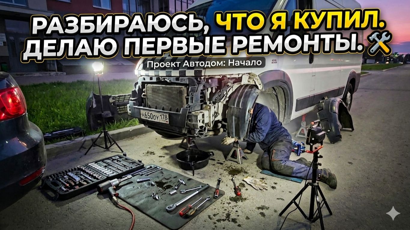 Купил Фиат Дукато под автодом! Первые ремонты и победа над замками...