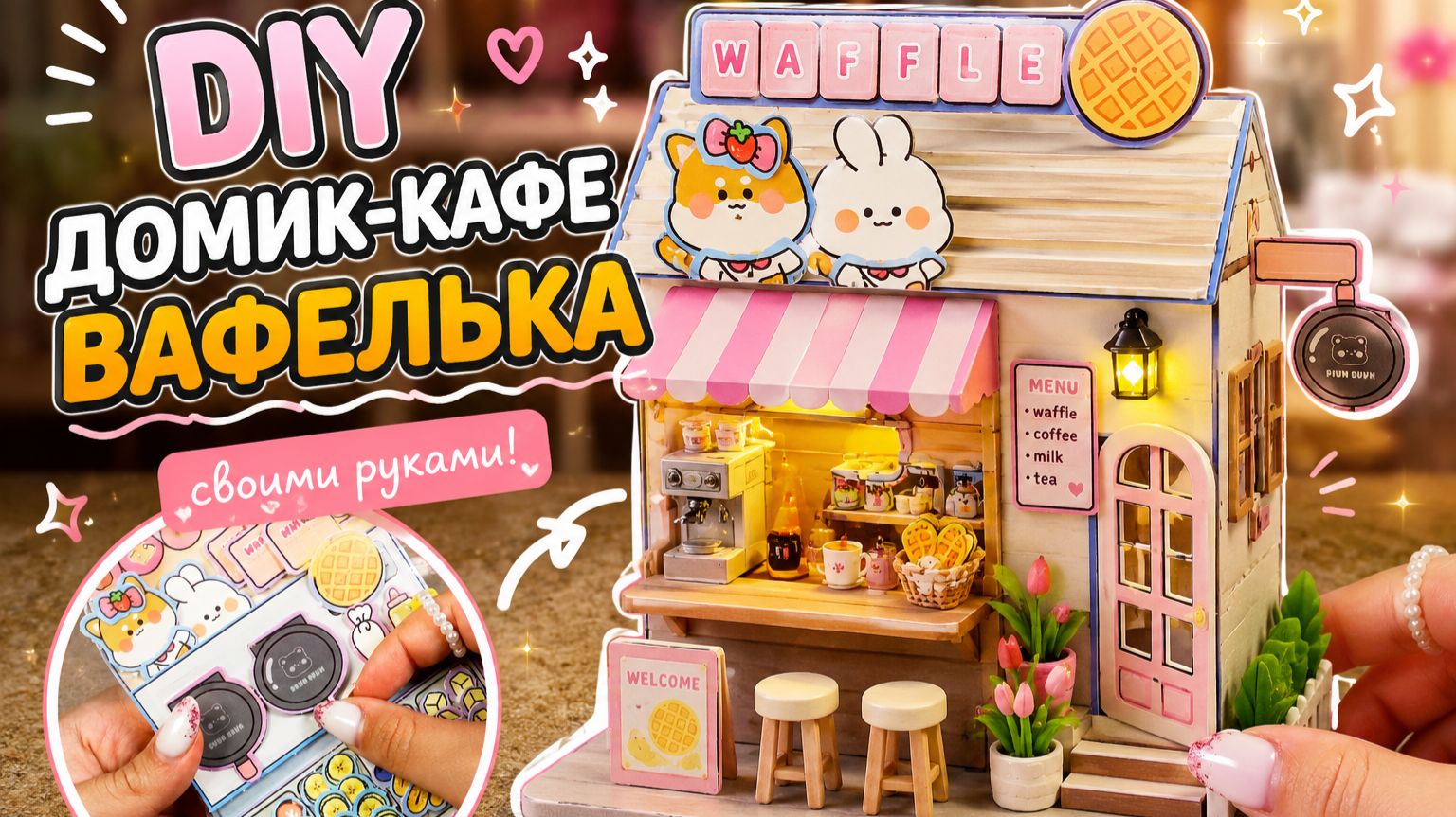 🏠 DIY ВАФЕЛЬКА: СОБИРАЮ МИЛЫЙ ДОМИК-КАФЕ
