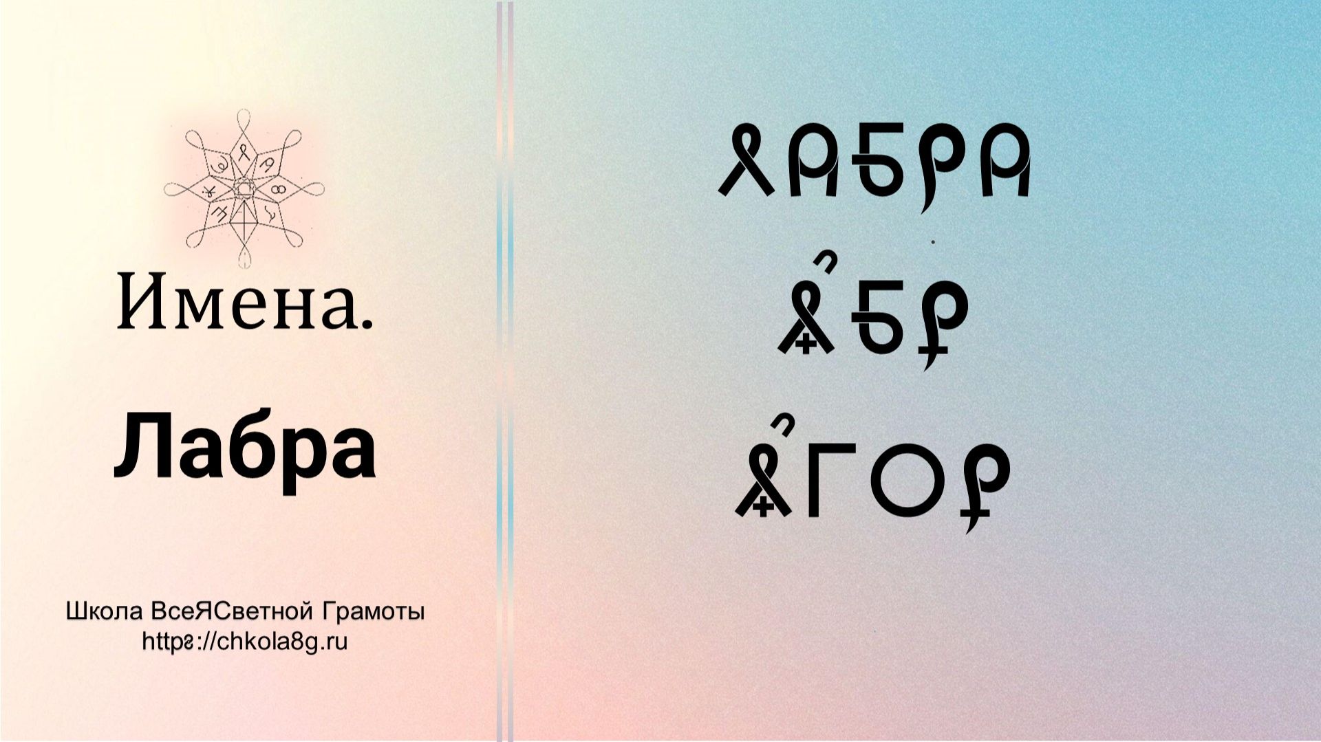 Лабра. Имена. ВсеЯСветная Грамота