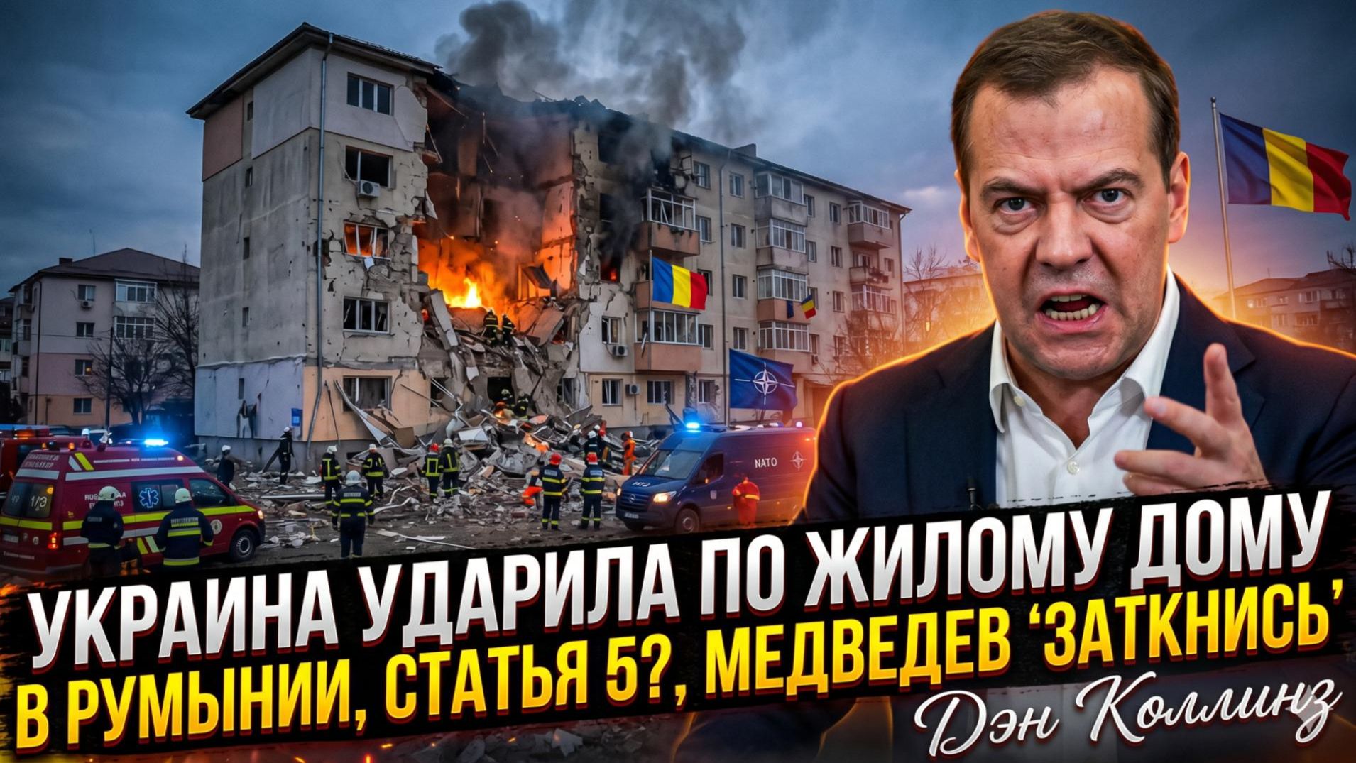 🏢 Дэн Коллинз | Жилой дом в Румынии разрушен: удар Киева или провокация? Жесткий ответ Медведева