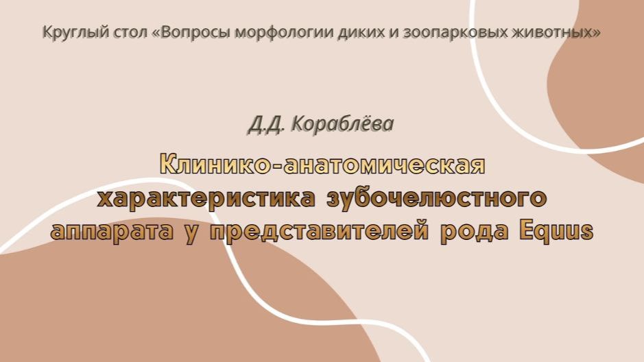 Д.Д. Кораблёва. Клинико-анатомическая характеристика зубочелюстного аппарата...