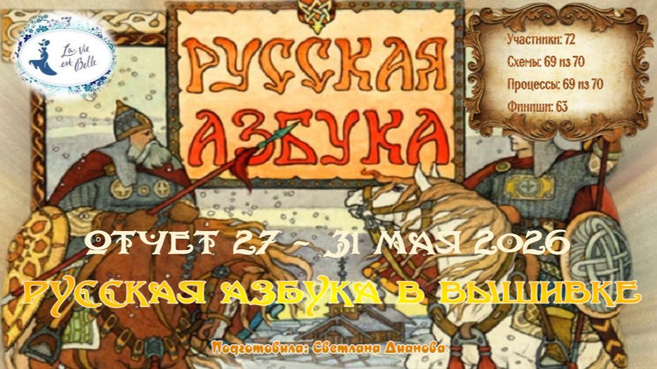 #907 ОТЧЕТ 27 - проект "Русская Азбука в вышивке" (31 мая 2026)  📖