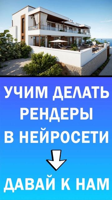 ИИ для визуализации архитектуры из обычного рисунка в шикарный рендер.  #airenderfasade #airendering