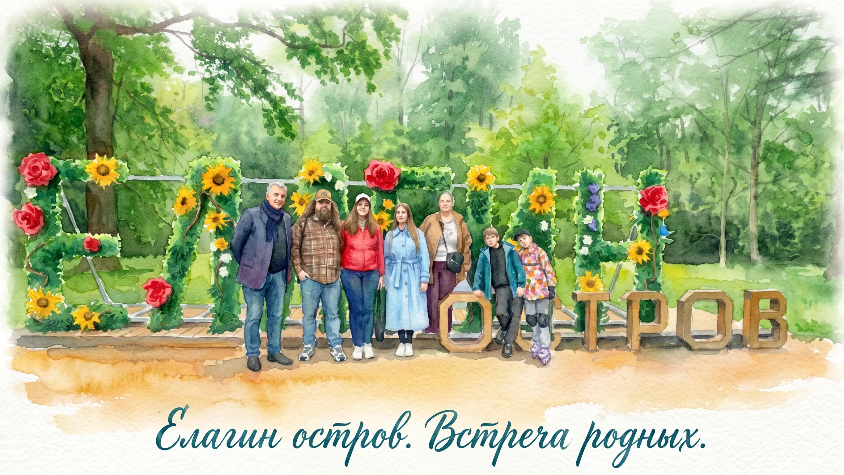 Елагин остров. Встреча родных.