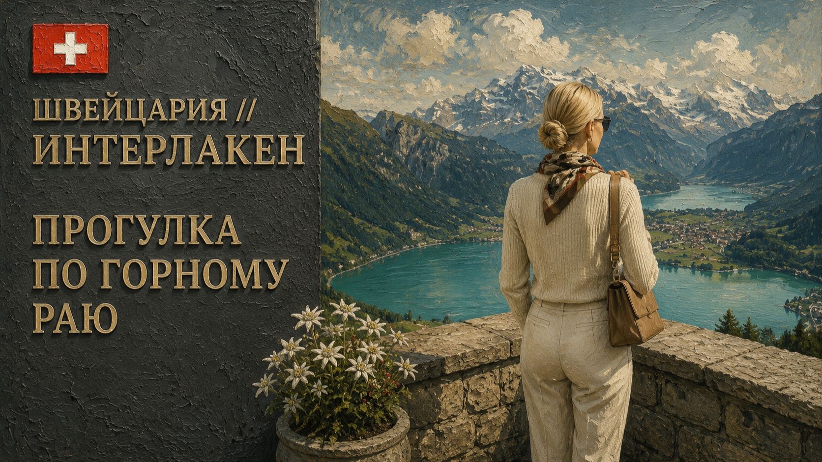🇨🇭 Швейцария // Интерлакен // Прогулка между двух озёр // Альпы, Юнгфрау и тихая роскошь 4K
