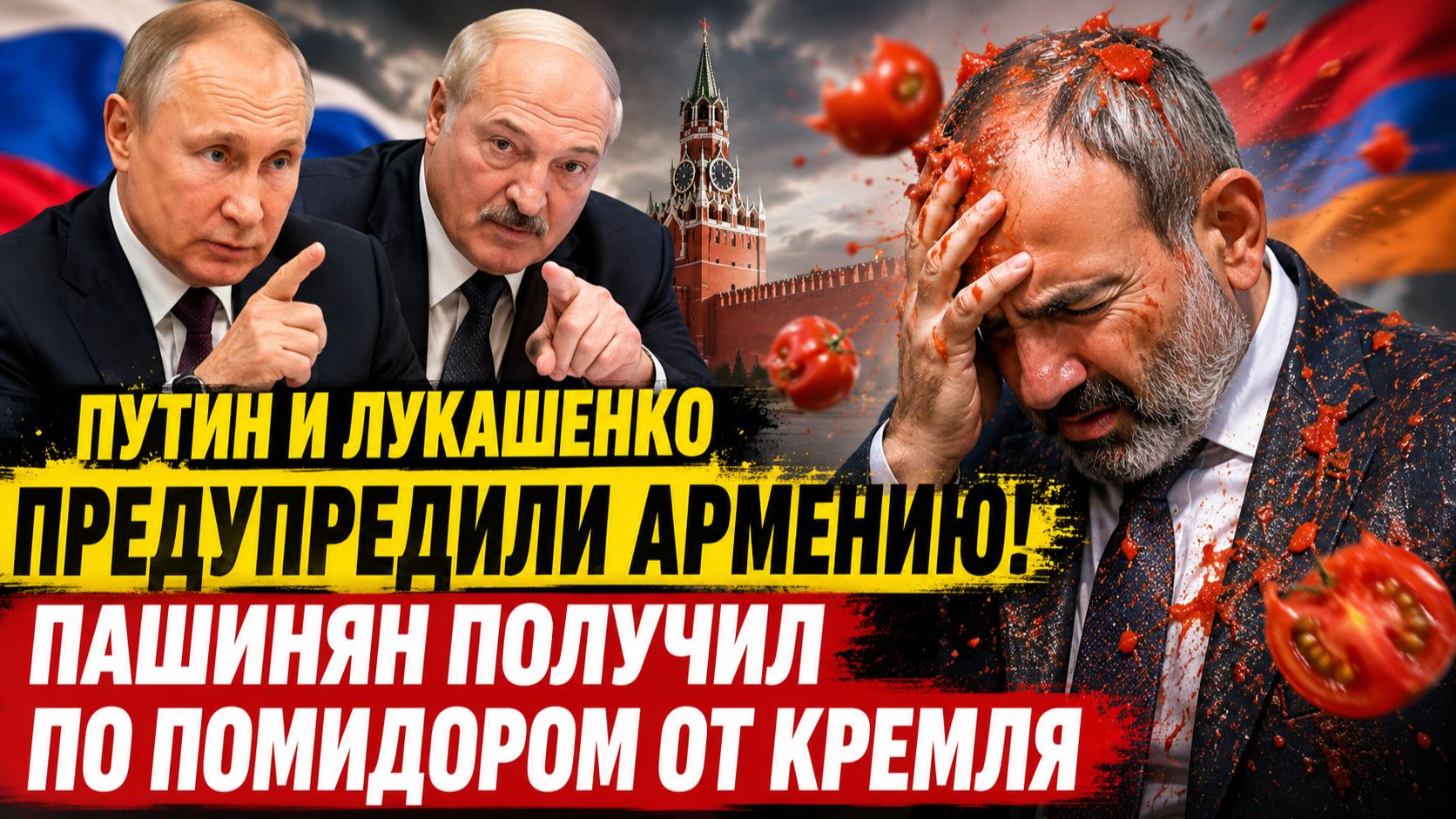 ПУТИН И ЛУКАШЕНКО ПРЕДУПРЕДИЛИ АРМЕНИЮ! ПАШИНЯН ПОЛУЧИЛ ПО ПОМИДОРОМ ОТ КРЕМЛЯ