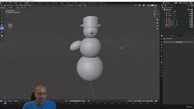 3. Finishing the snowman