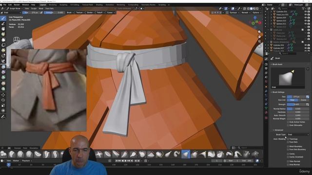 19. Finishing the belt high poly