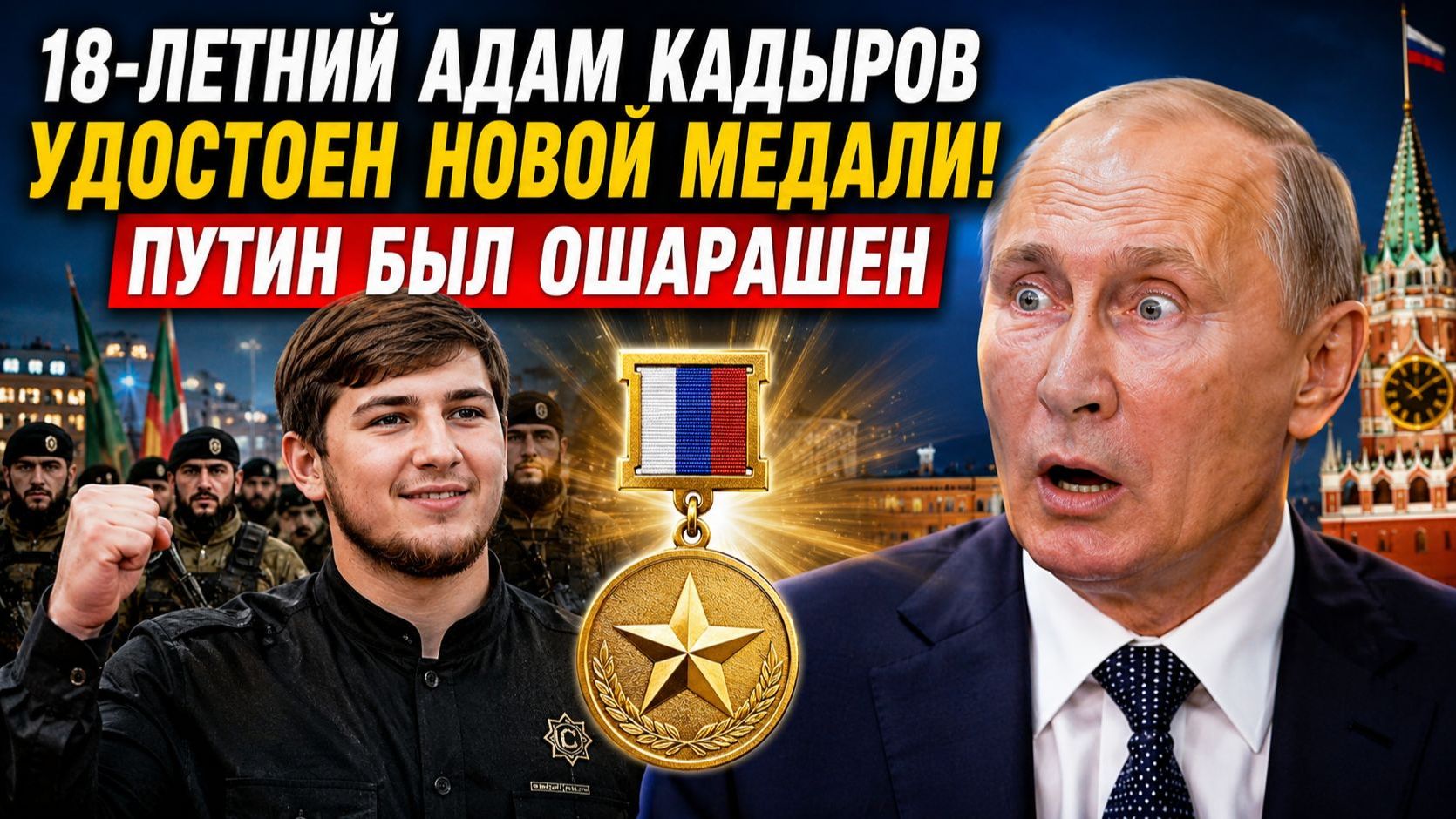 18-летний Адам Кадыров удостоен медали за вклад в проведение СВО