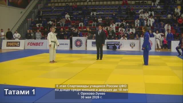 Татами 1. II этап Спартакиады учащихся России ЦФО по дзюдо среди юношей и девушек до 18 лет