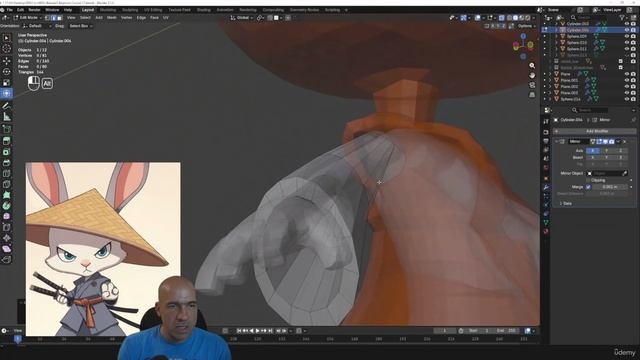 17. High poly of the head