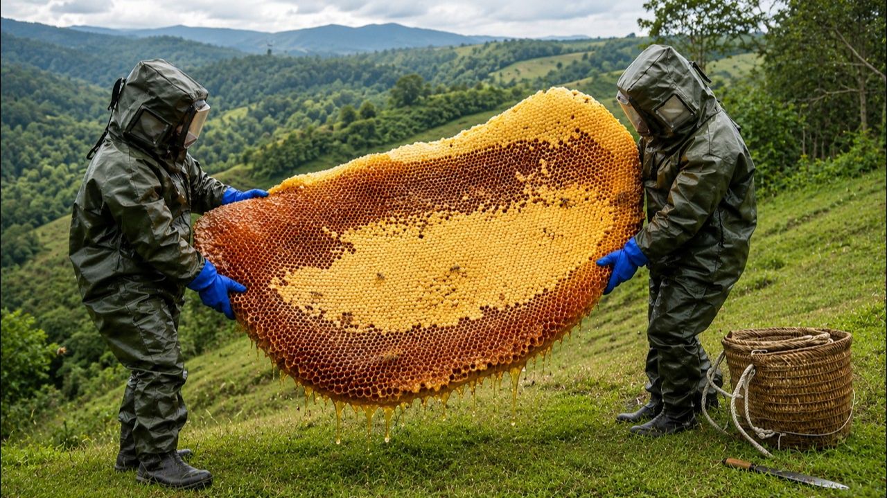 Сбор гигантских диких ульев в глубине леса.