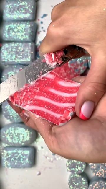 🧼 ASMR Мыло | Хруст, резка кубиков, блёстки и пена | Антистресс