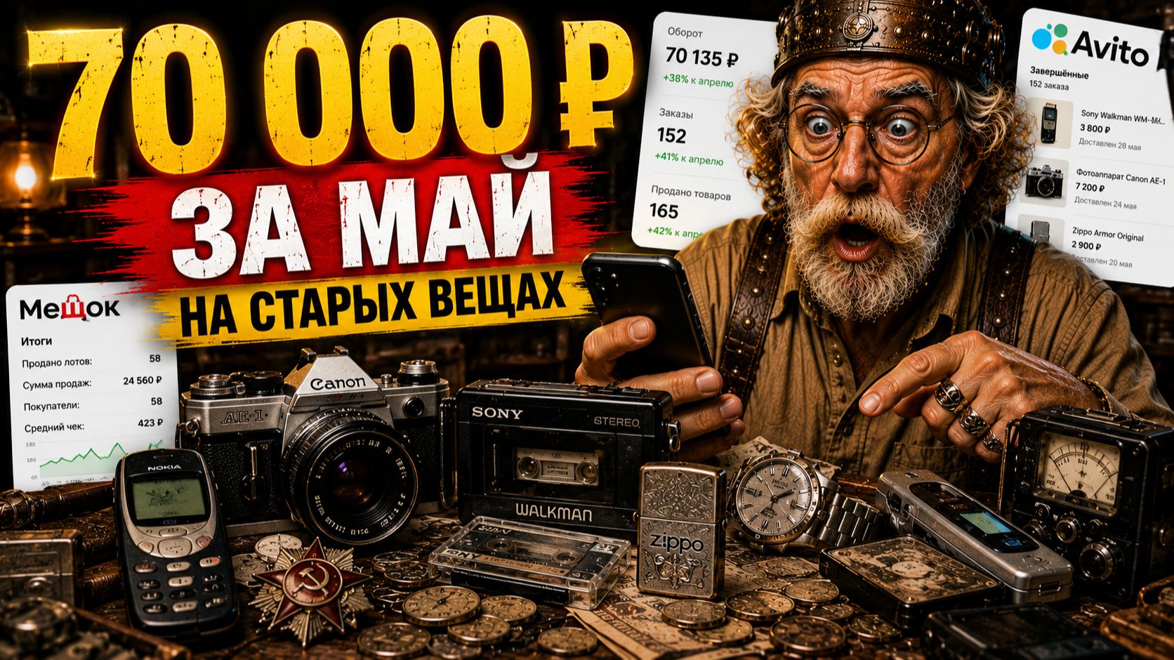 Итоги мая: 70 000+ ₽ на Авито и Мешке. Что реально продалось?