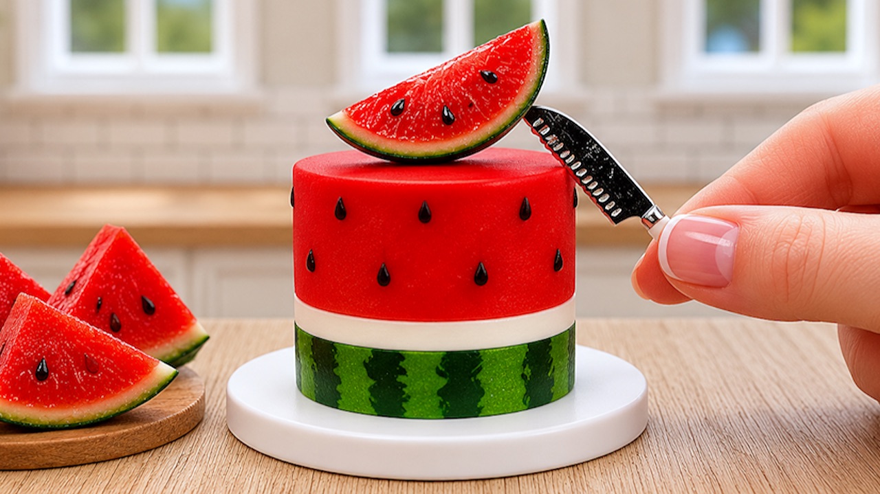 Мини торт АРБУЗ! 🍉 Невероятно красивый 3d мини торт! 🤩 Мини Кухня