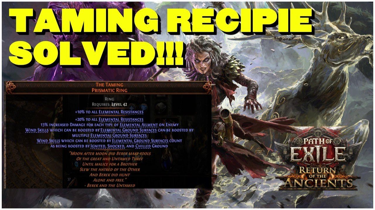 Гайд, как получить новое кольцо Укрощение (Tаming) в Path of Exile 2: Возвращение Древних