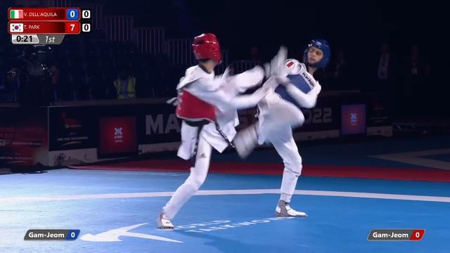 218 SF M-58kg 🔵 DELL'AQUILA Vito ITA vs 🔴 PARK Tae-joon KOR I Manchester 2022 World Taekwondo GP
