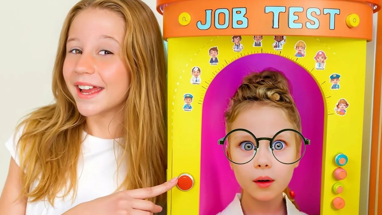 Nastya tells children at school about professions