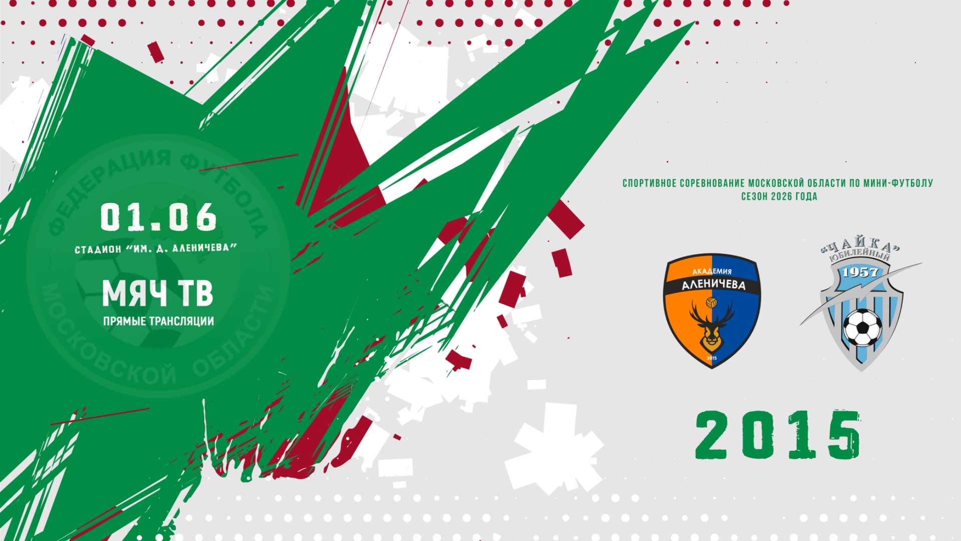 Академия Аленичева 2015 - Чайка (Королев)  2015 (Начало 01.06.2026 в 13-30)