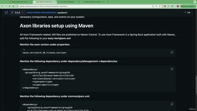 20. Adding Axon framework dependencies inside microservices