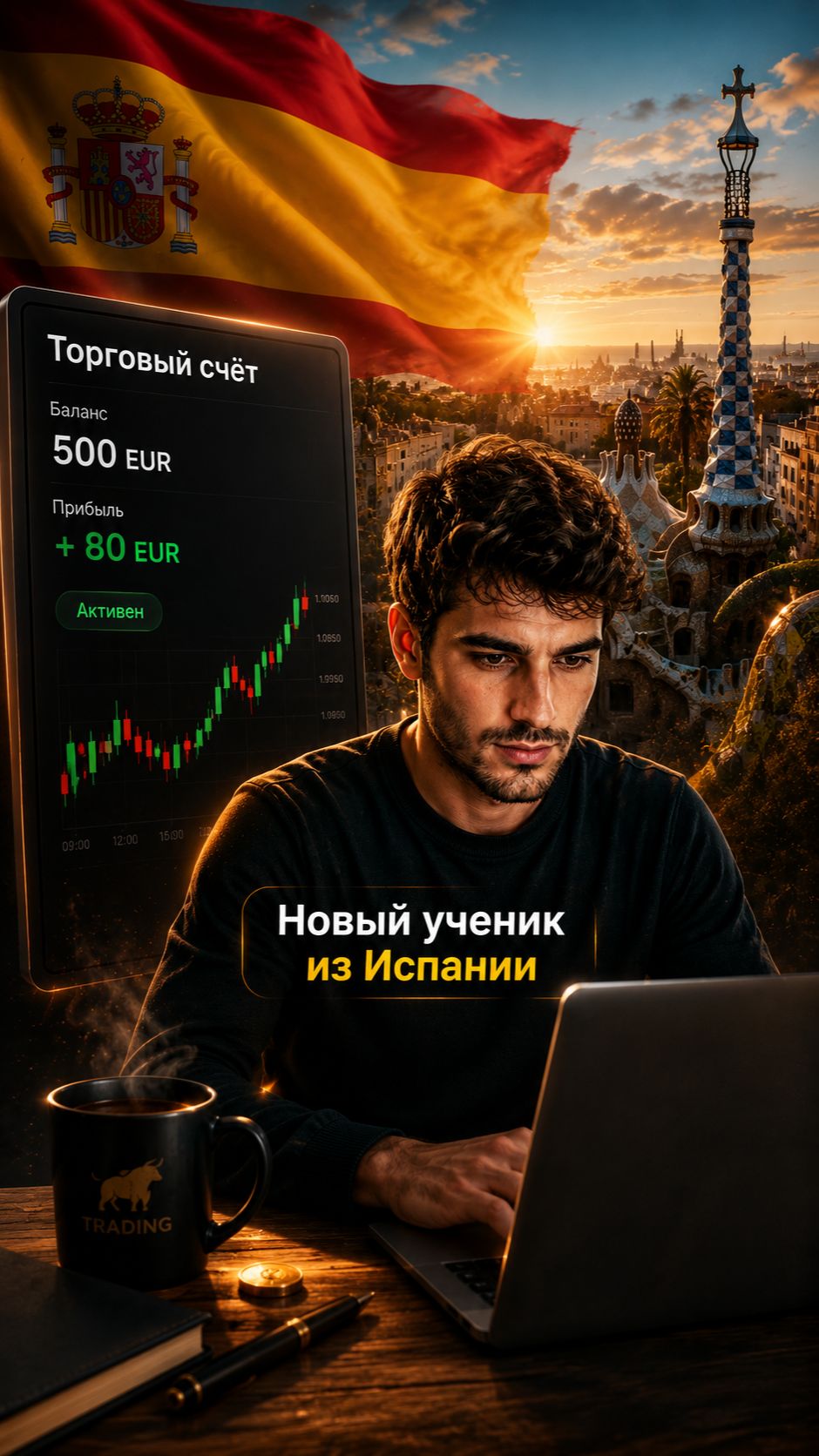 Трейдинг. Первый ученик из Испании.