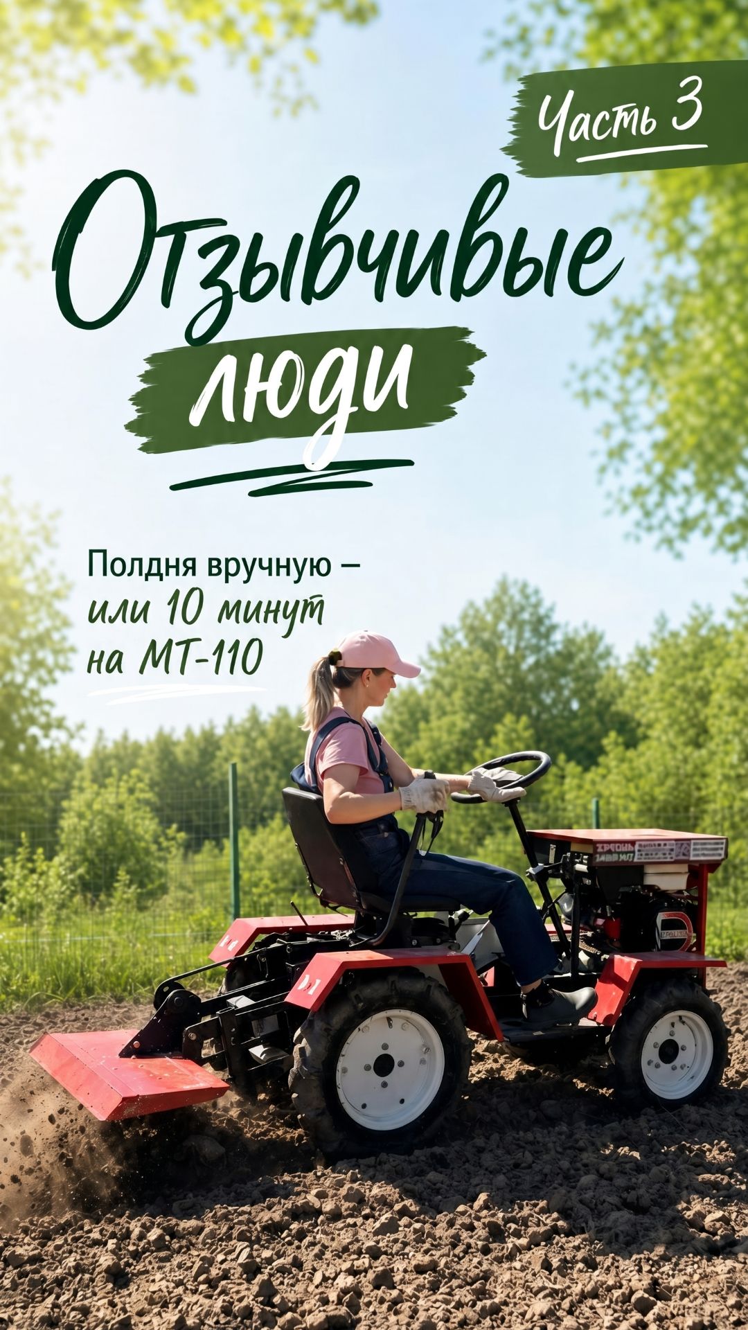 Раньше - полдня вручную. Сейчас - 10 минут на минитракторе