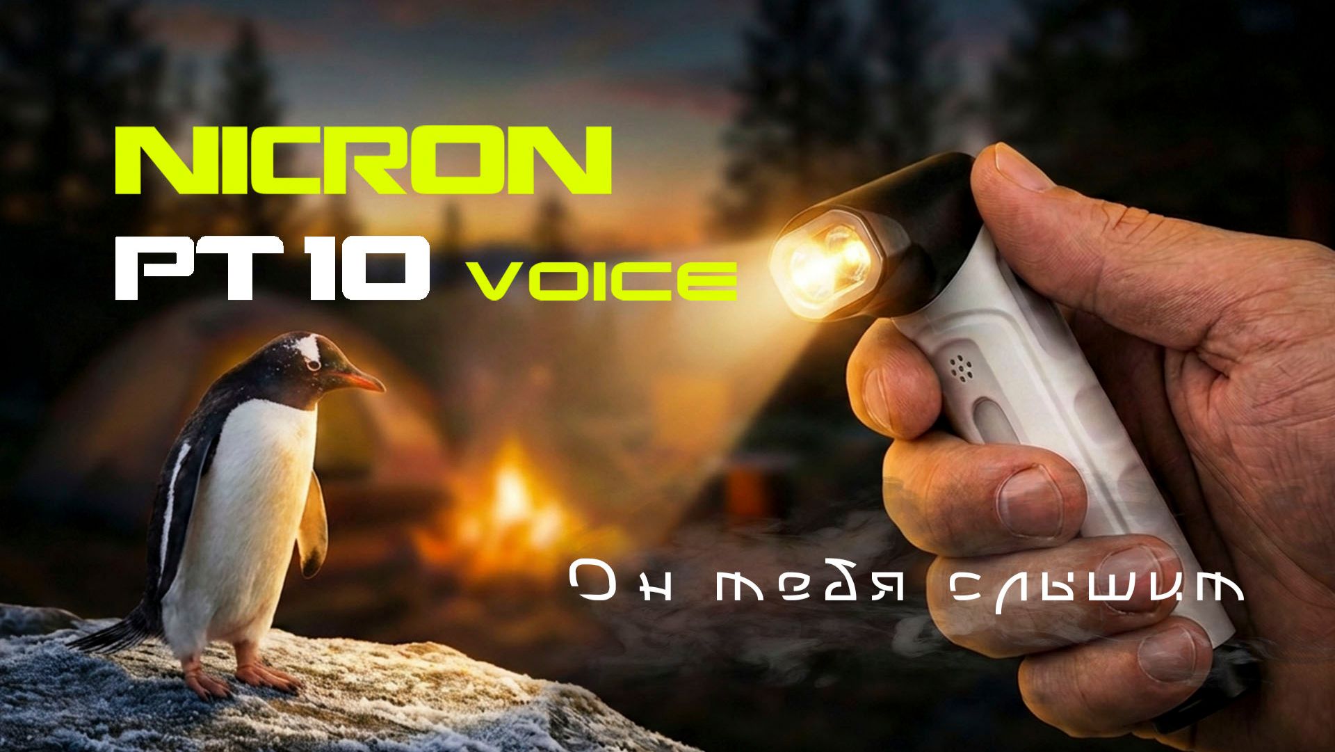 NICRON PT10 Voice — первый в мире фонарь с голосовым управлением!