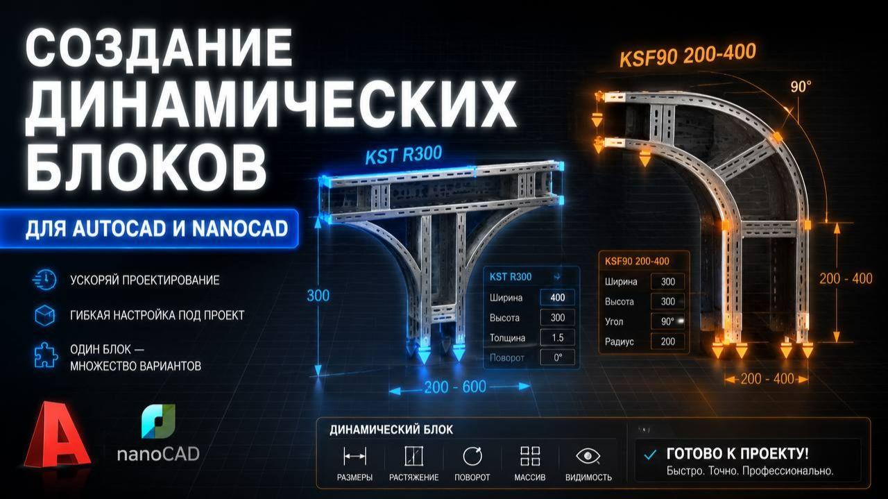 Динамические блоки для AutoCAD и NanoCAD. BIM-Global