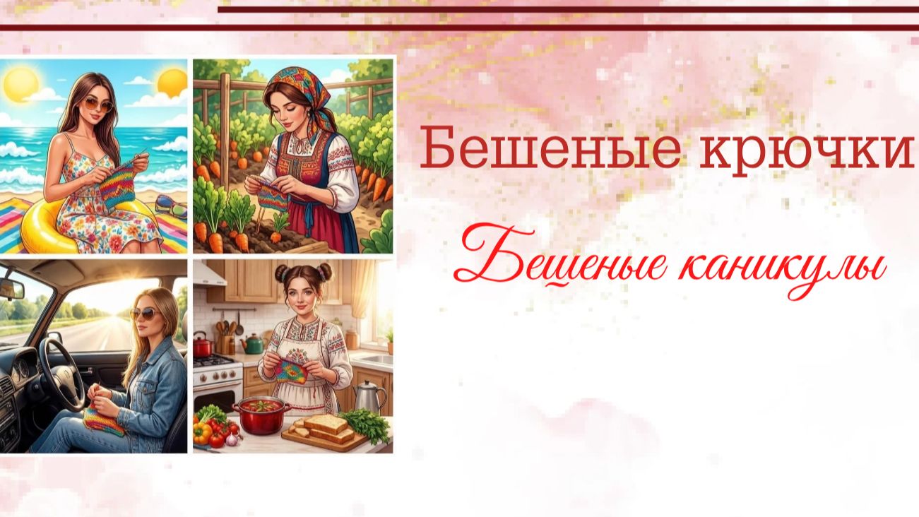 Лето, вышивка, вязание. Круассан и Осьминог