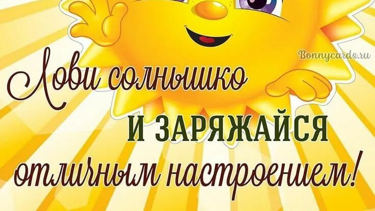 Открытка. Ловите лучики позитива! 😄🤗☀️☀️☀️