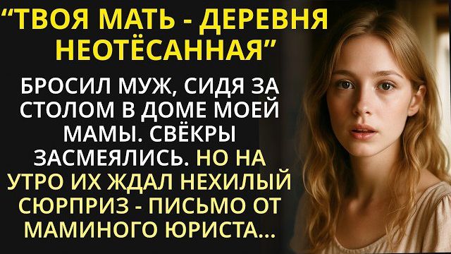 Истории из жизни|Муж, свёкры насмехались над моей деревенской мамой|Аудио рассказы|Жизненные истории